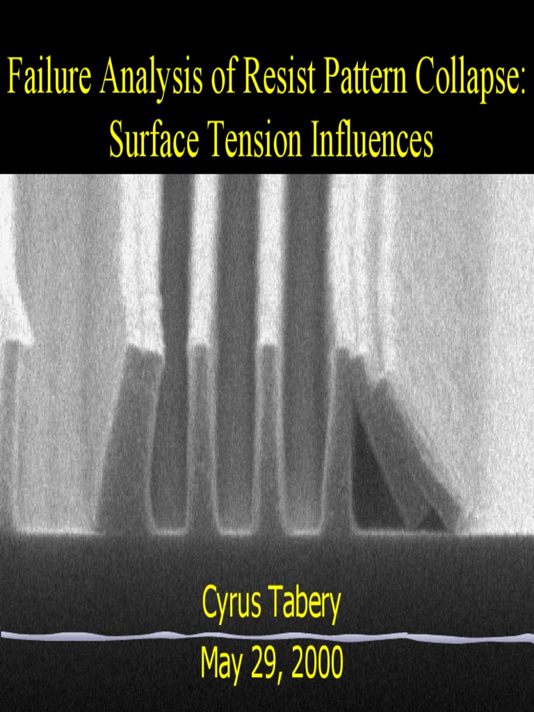Failure Analysis of Resist Pattern Collapse - Surface Tension ... | PDF ...
