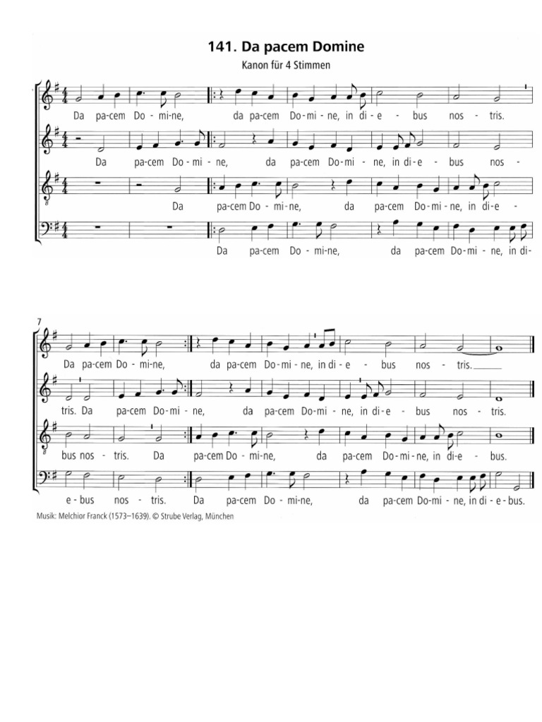 Da Pacem Domine (K-4) | PDF