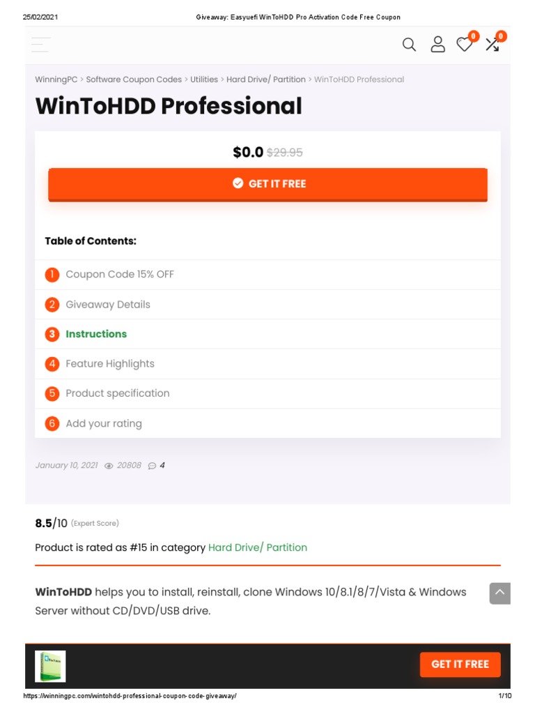Free WinToHDD Pro License Giveaway | PDF | Microsoft Windows | Windows ...