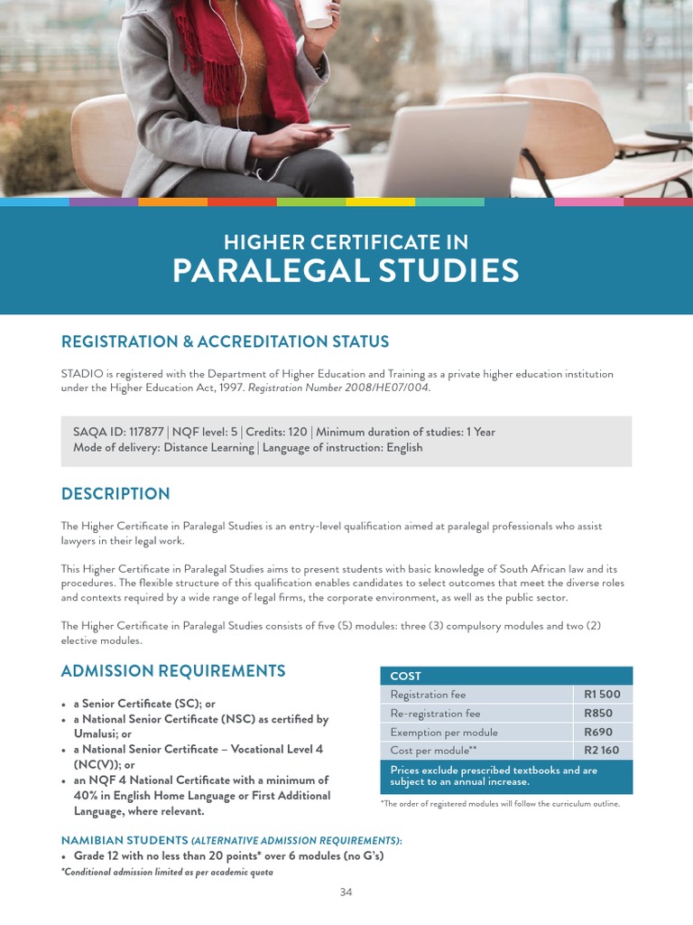 STADIO Flyer HCP FULL | PDF | Paralegal | University And College Admission