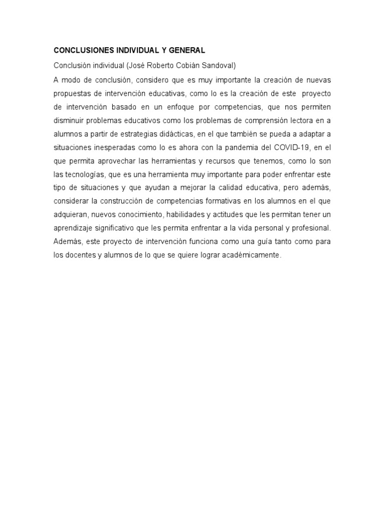 Conclusión Individual | PDF