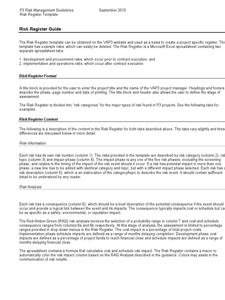 Risk Register Template 21 | PDF | Risk | Risk Management