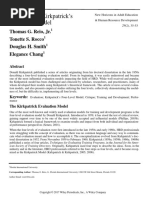 Understanding Kaufman's Evaluation Model | PDF | Evaluation | Learning