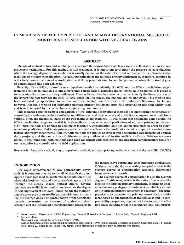 Tan and Chew.1996. Hyperbola and Asaoka Comparison | Download Free PDF ...