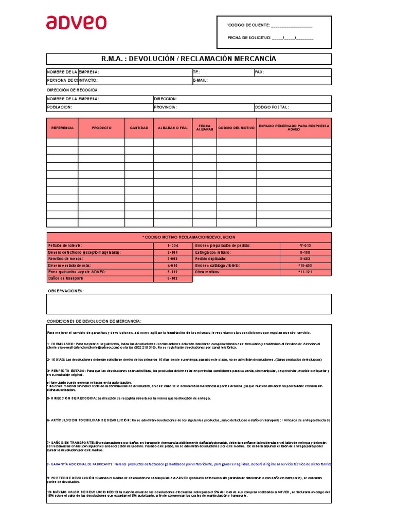 Formato de Devolucion | PDF