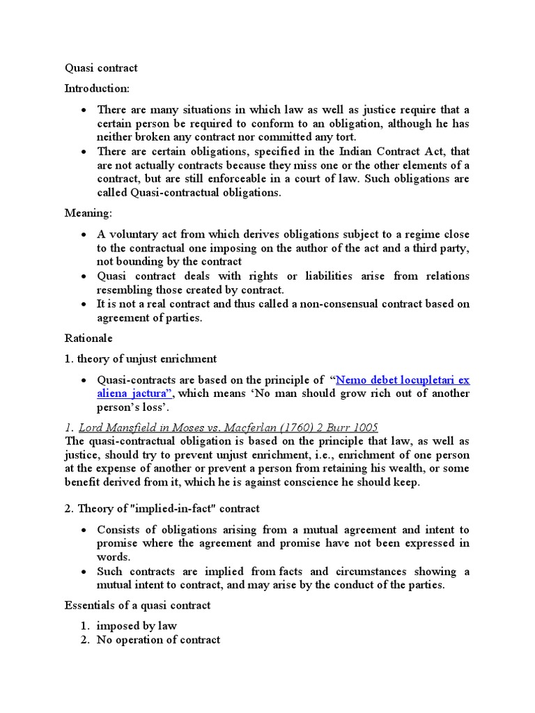 Nemo Debet Locupletari Ex Aliena Jactura": 1. Lord Mansfield in Moses ...