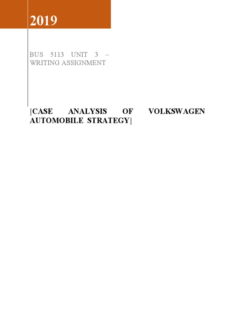 Volkswagen Strategy Analysis | PDF | Volkswagen | Sustainability