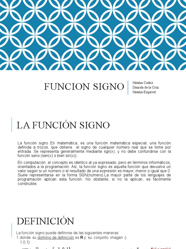 FUNCION Signo | PDF | Función (Matemáticas) | Derivado