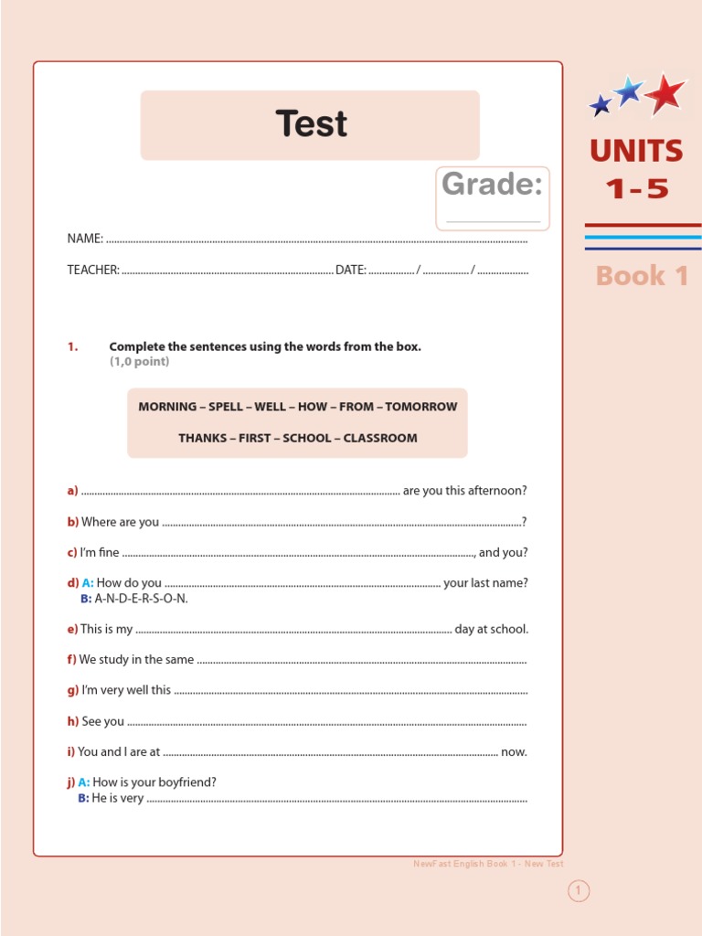 Student Practice Test - Grammar, Vocabulary and Language Skills | PDF ...