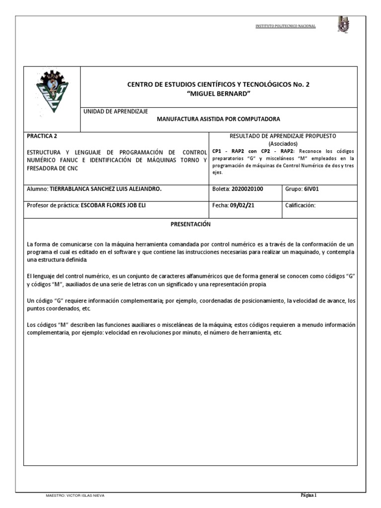 Practica 2 CNC | PDF | Control numerico | Metalurgia