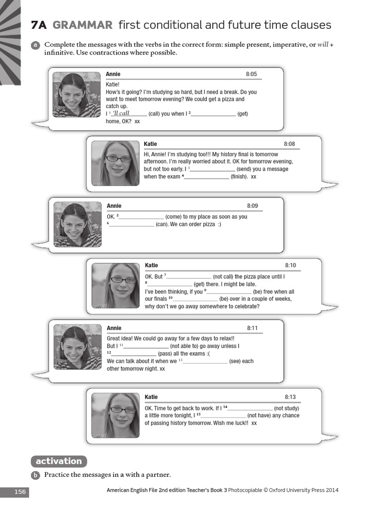 Grammar: 7A First Conditional and Future Time Clauses | PDF