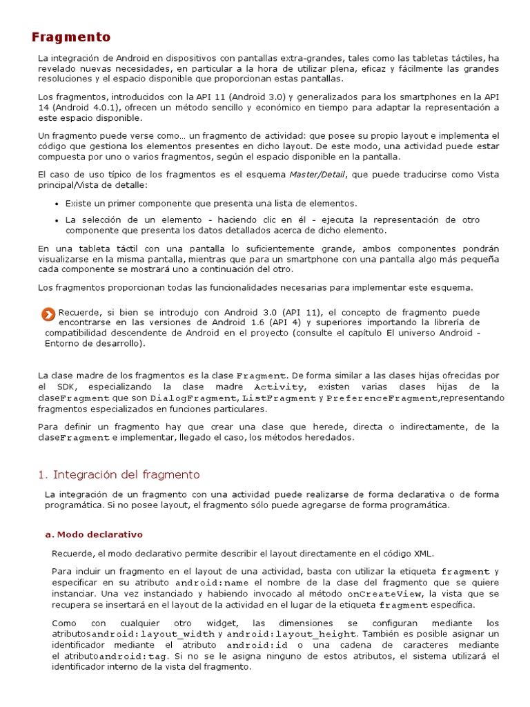 Fragmento: Fragment Activity Fragment Dialogfragment Listfragment Preferencefragment | PDF ...