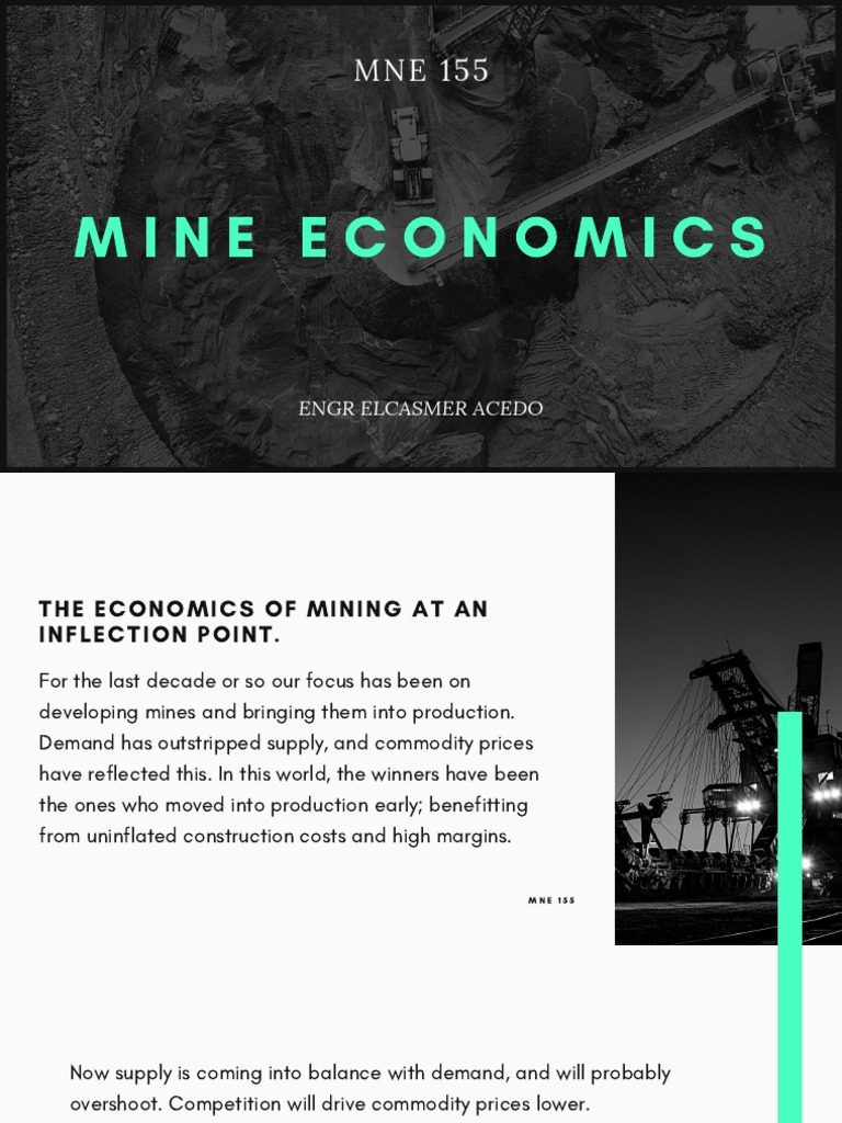 Mine Economics: Engr Elcasmer Acedo | PDF | Economics | Mining