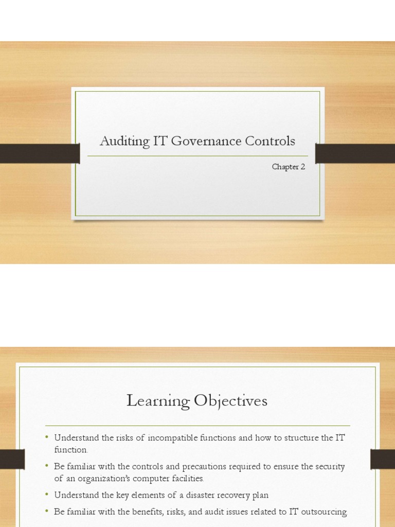 Ch2 Auditing IT Governance Controls | PDF | Databases | Disaster Recovery