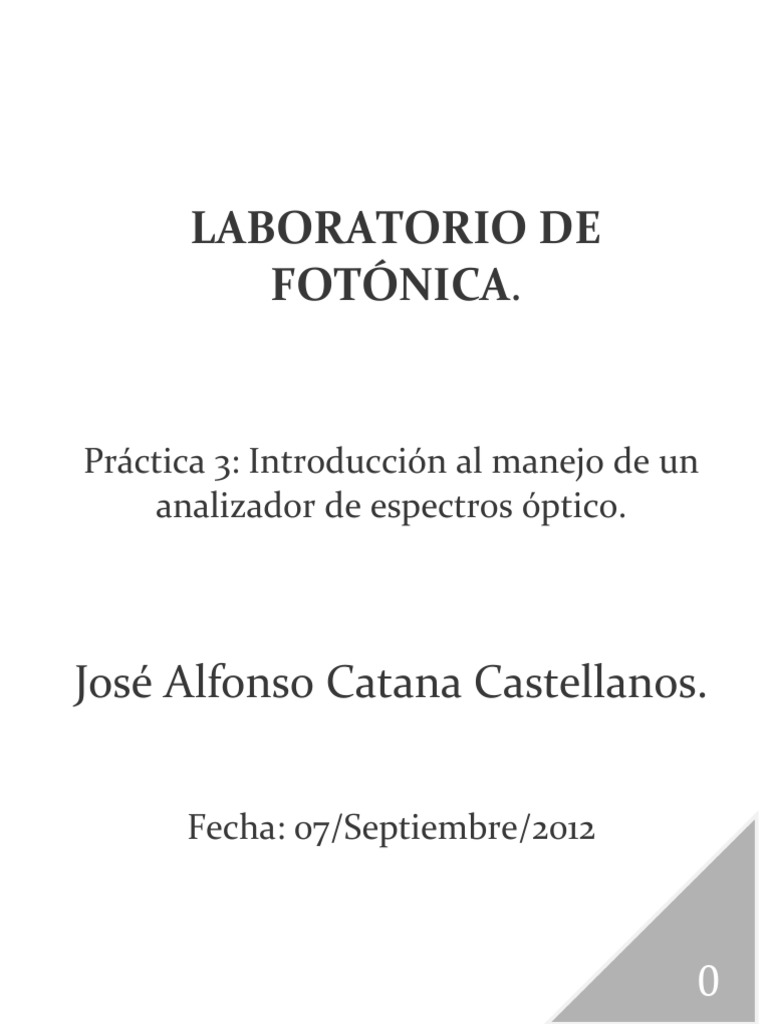 Prac3-Introducción Al Manejo de Un Analizador de Espectros Óptico | PDF | Óptica | Radiación ...