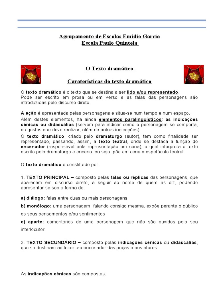 O Texto Dramático | PDF | Teatro