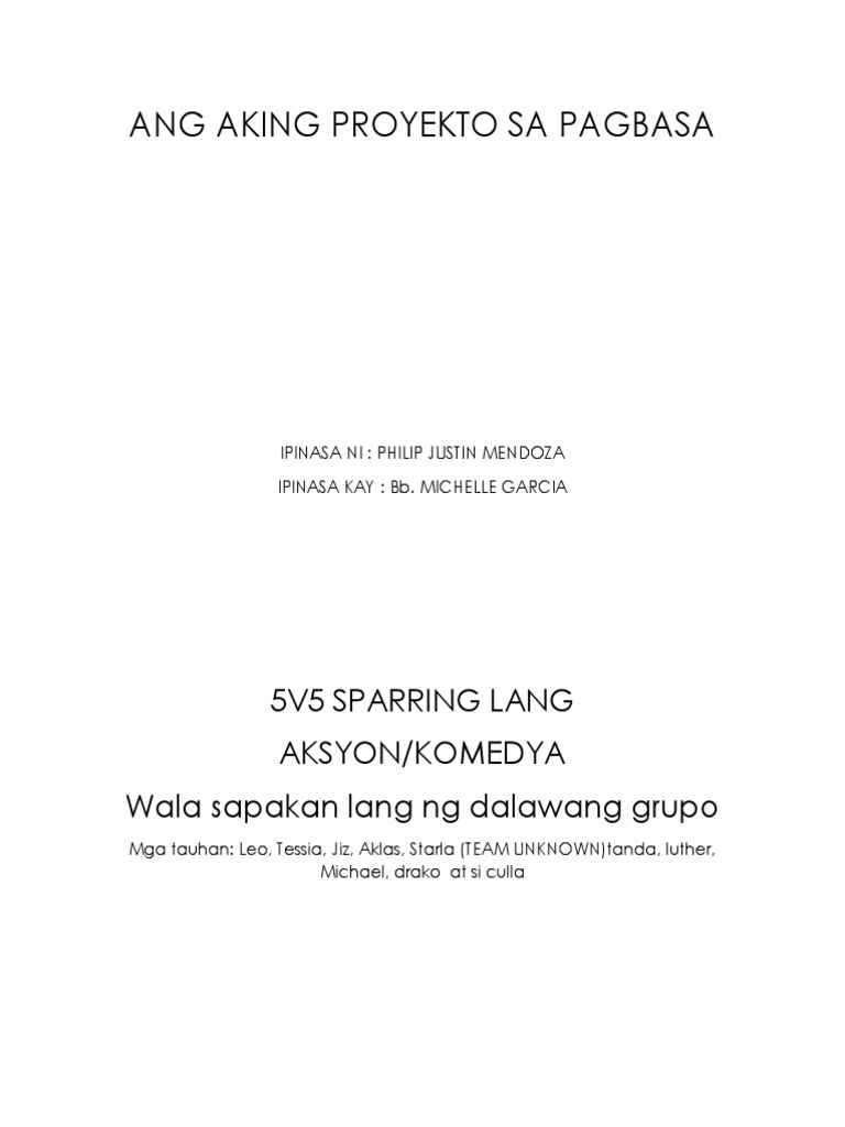Ang Aking Proyekto Sa Pagbasa | PDF