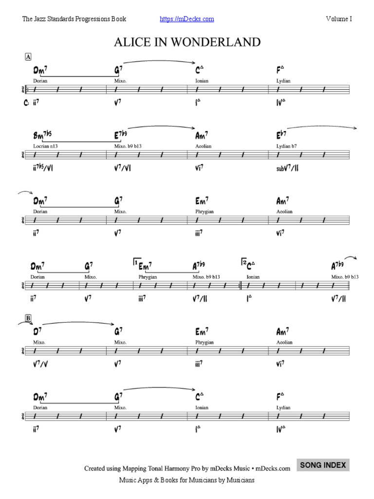 Alice in Wonderland Con Analisis Armonico | PDF | Pitch (Music) | Music ...