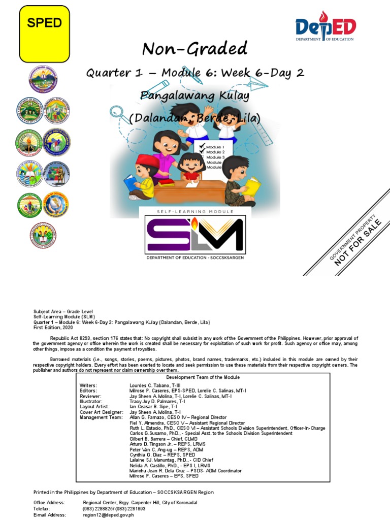 Sped Non Graded Week 6 Day 2 | Download Free PDF | Public Health | Hygiene