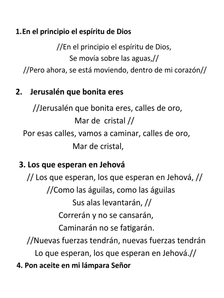 Letras de Coritos | Descargar gratis PDF | Jesús | espíritu Santo