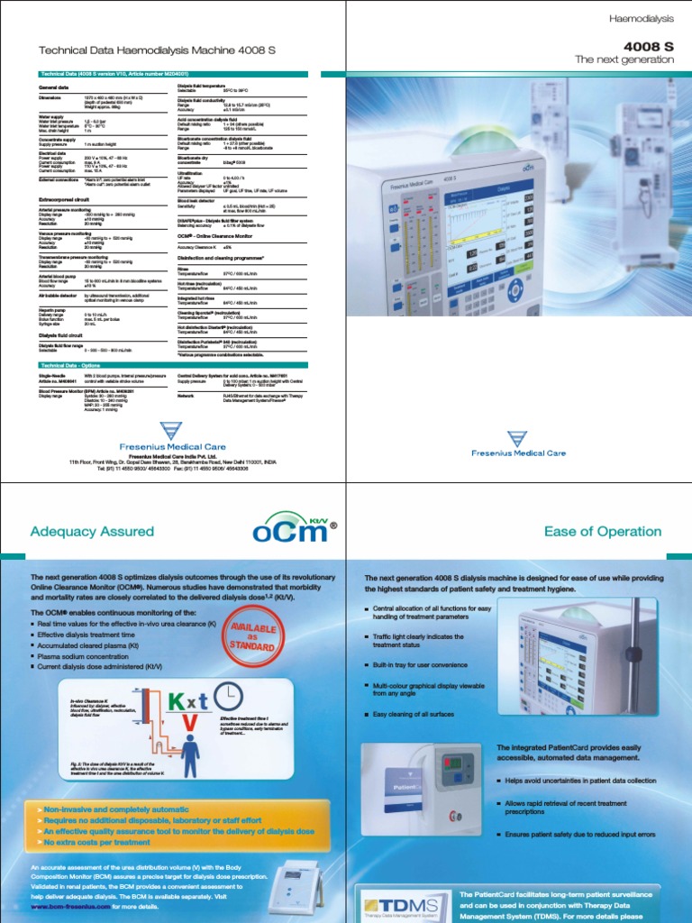 Fresenius Dialysis Machine | PDF | Dialysis | Hemodialysis