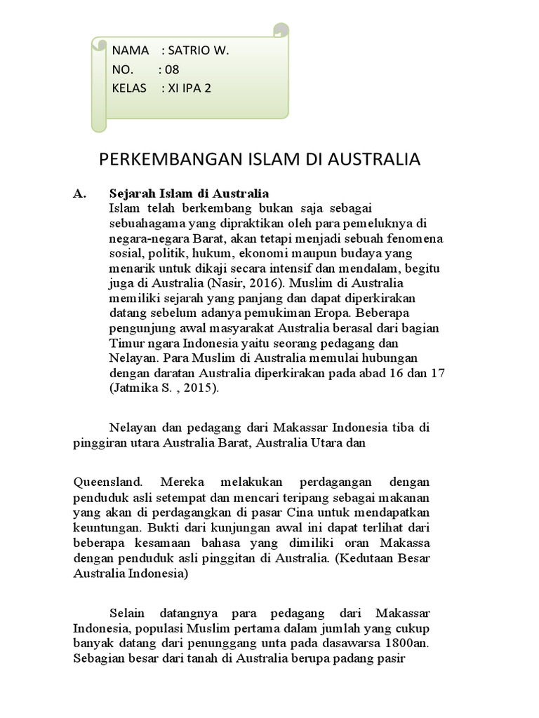 Sejarah dan Perkembangan Islam di Australia | PDF