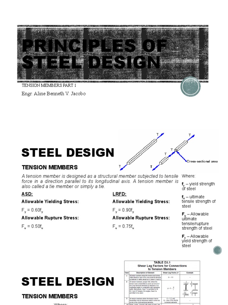 Steel Design: Tension Members Overview | PDF | Teaching Methods ...