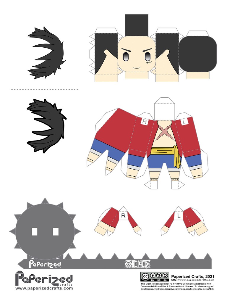 One Piece - Monkey D. Luffy (Timeskip) Papercraft | PDF