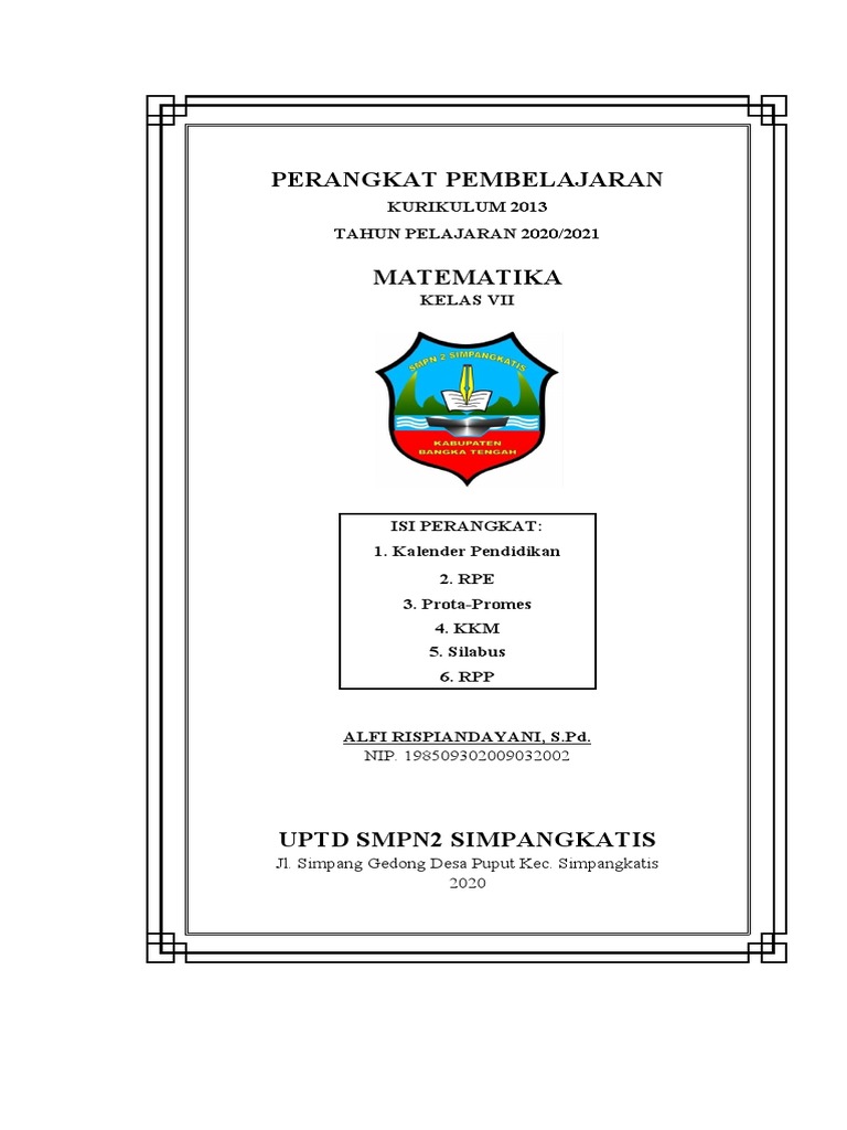 Kalpen, Rpe, Prota Promes Mat 7 2020-2021 | PDF