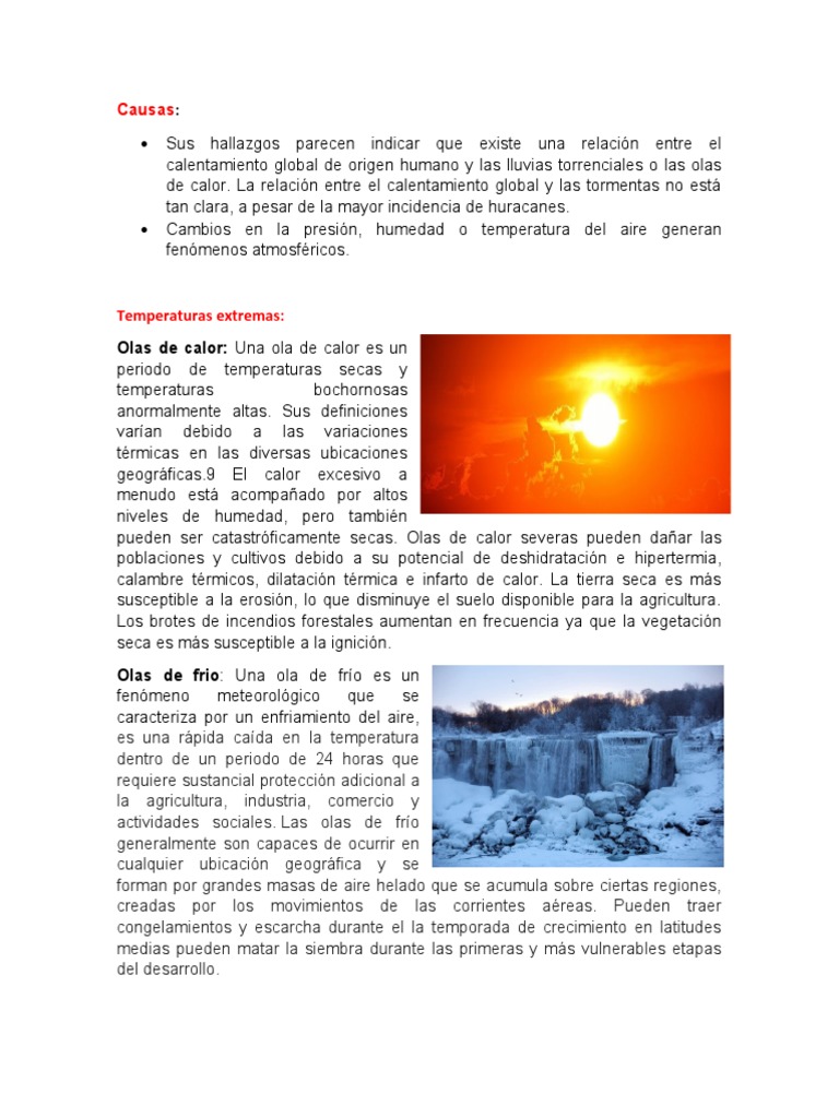 Efectos del Calentamiento Global en Climas | PDF | Ciclones tropicales ...