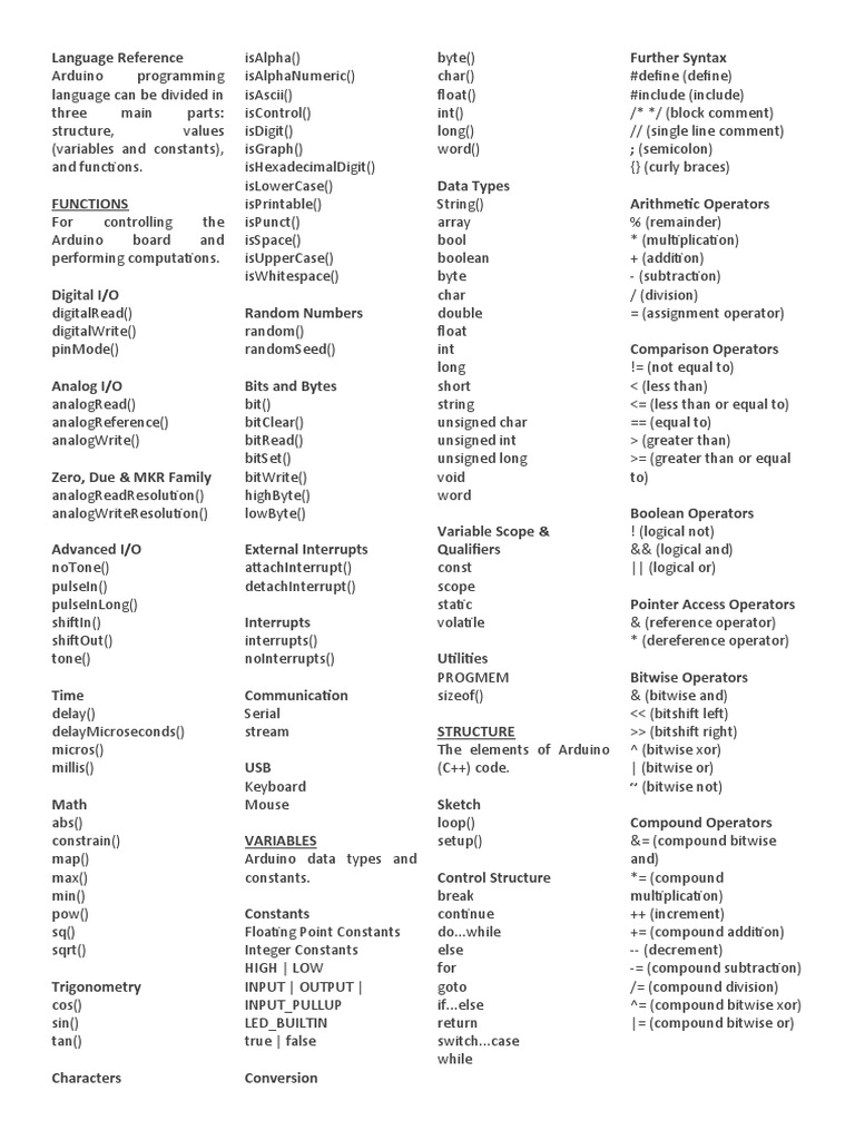Guia Do Arduino | PDF | Integer (Computer Science) | Boolean Data Type