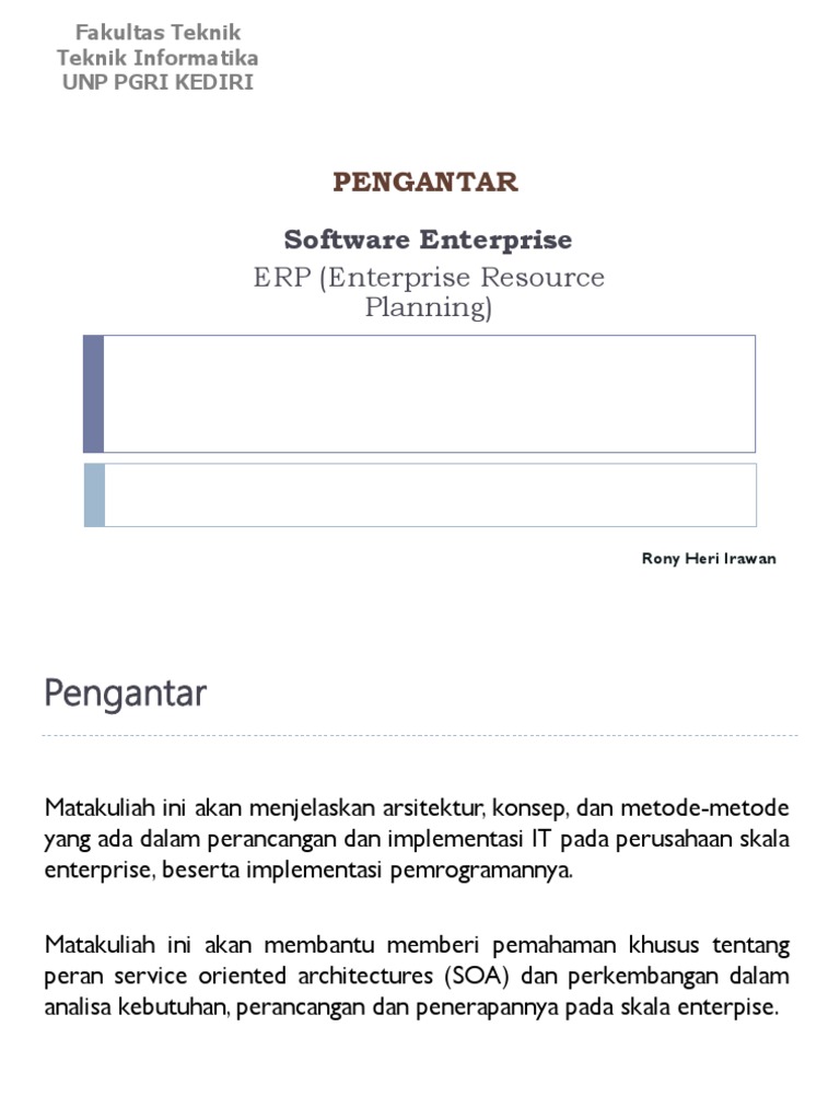 Materi Mata Kuliah Ple Erp | PDF