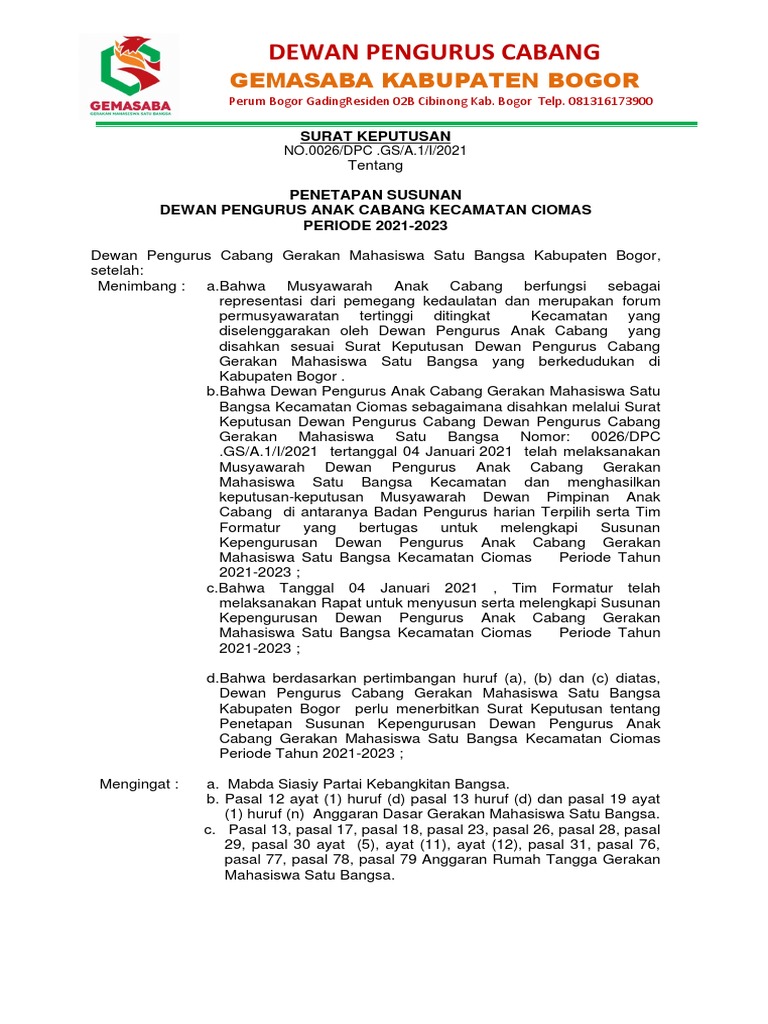 SK Gemasaba Ciomas | PDF