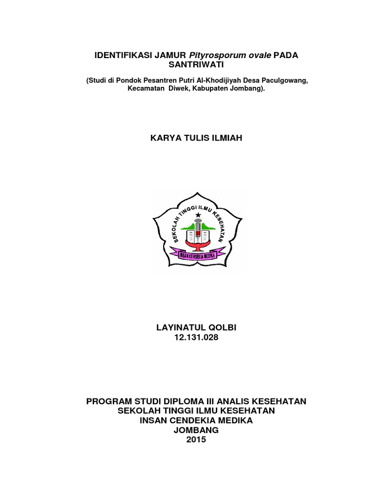 Identifikasi Pityrosporum Ovale Santriwati | PDF