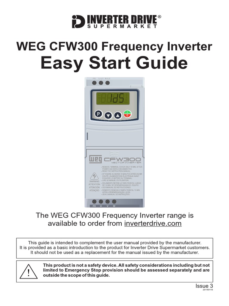 Easy Start Guide: WEG CFW300 Frequency Inverter | PDF | Electric Motor ...