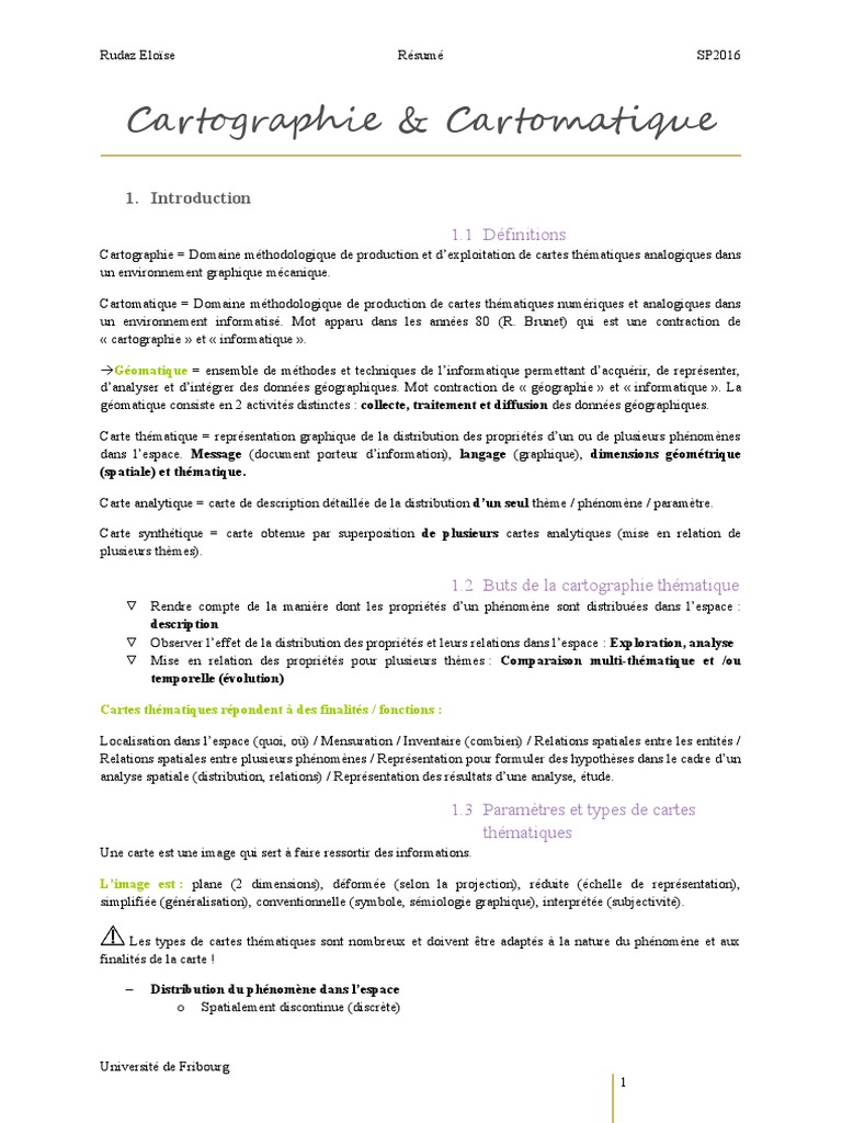 Introduction à la cartographie thématique | PDF | Cartographie ...