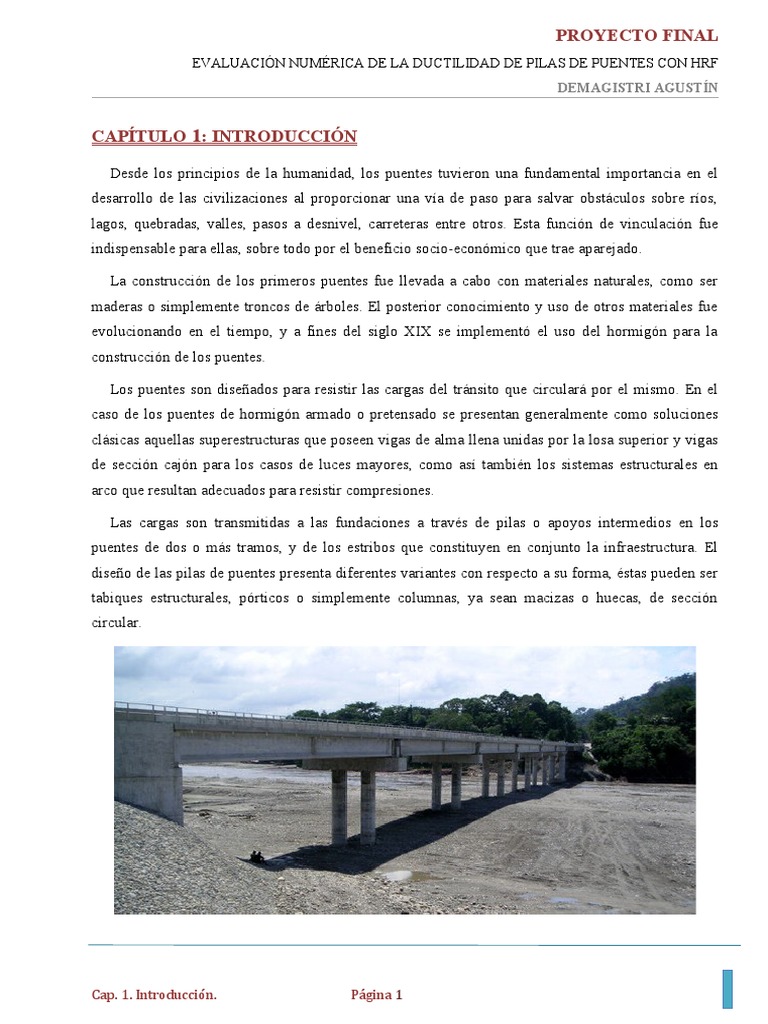 Proyecto Final Capitulo 1 | PDF | Puente | Hormigón