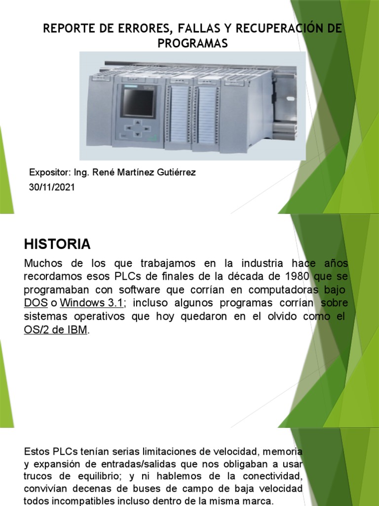 Reporte de Fallas | PDF | Controlador lógico programable ...