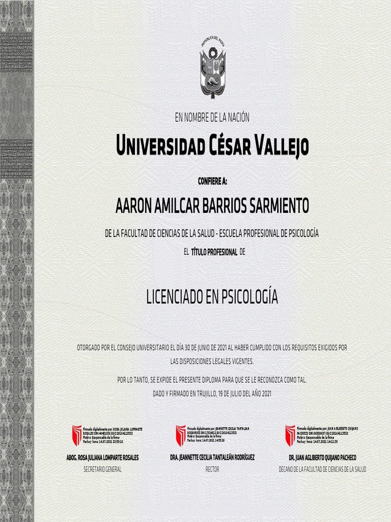 Universidad César Vallejo: Aaron Amilcar Barrios Sarmiento | PDF