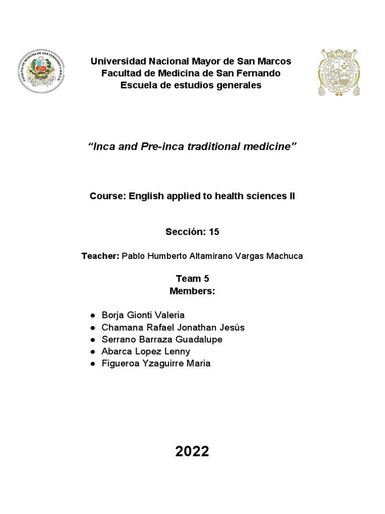 Inca and Pre-Inca Medicine | PDF | Surgery | Alternative Medicine