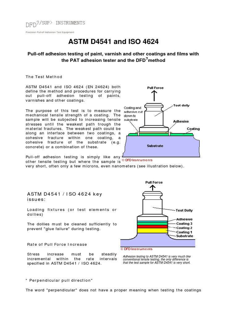 ASTM D4541 and ISO 4624: ?/sup Instruments | PDF | Stress (Mechanics ...