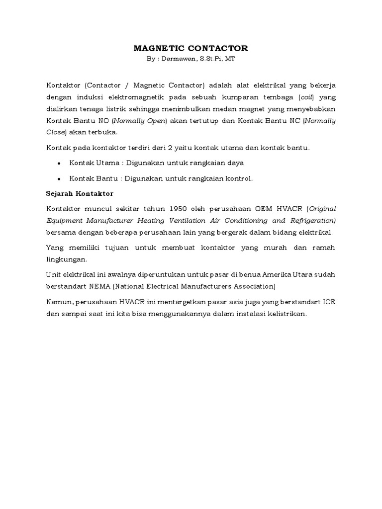 Magnetic Contactor | PDF