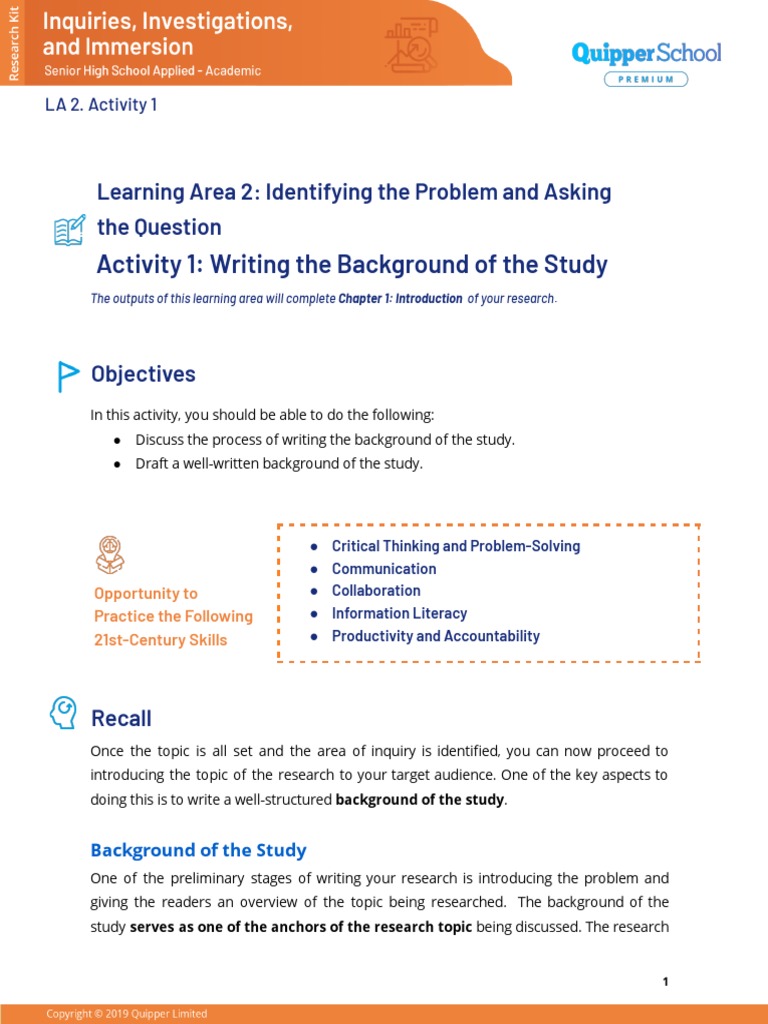 Final RK III 11 12 La 2 Learning Activity 1 Writing The Background of ...