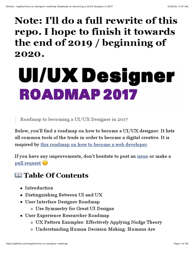 GitHub - Togiberlin:Ui-ux-Designer-roadmap: Roadmap On Becoming A UI:UX ...