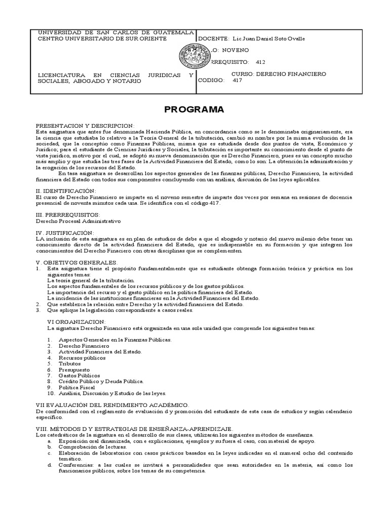 Programa Financiero | Descargar gratis PDF | Impuestos | Presupuesto