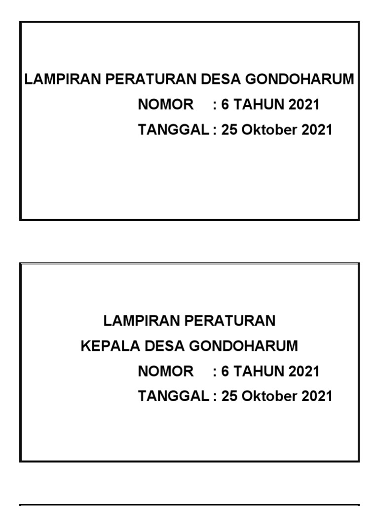 RAB Perubahan Desa Gondoharum 2021 | PDF