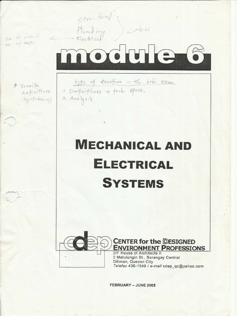 Module - Mechanical and Electrical Systems | PDF | Electricity ...
