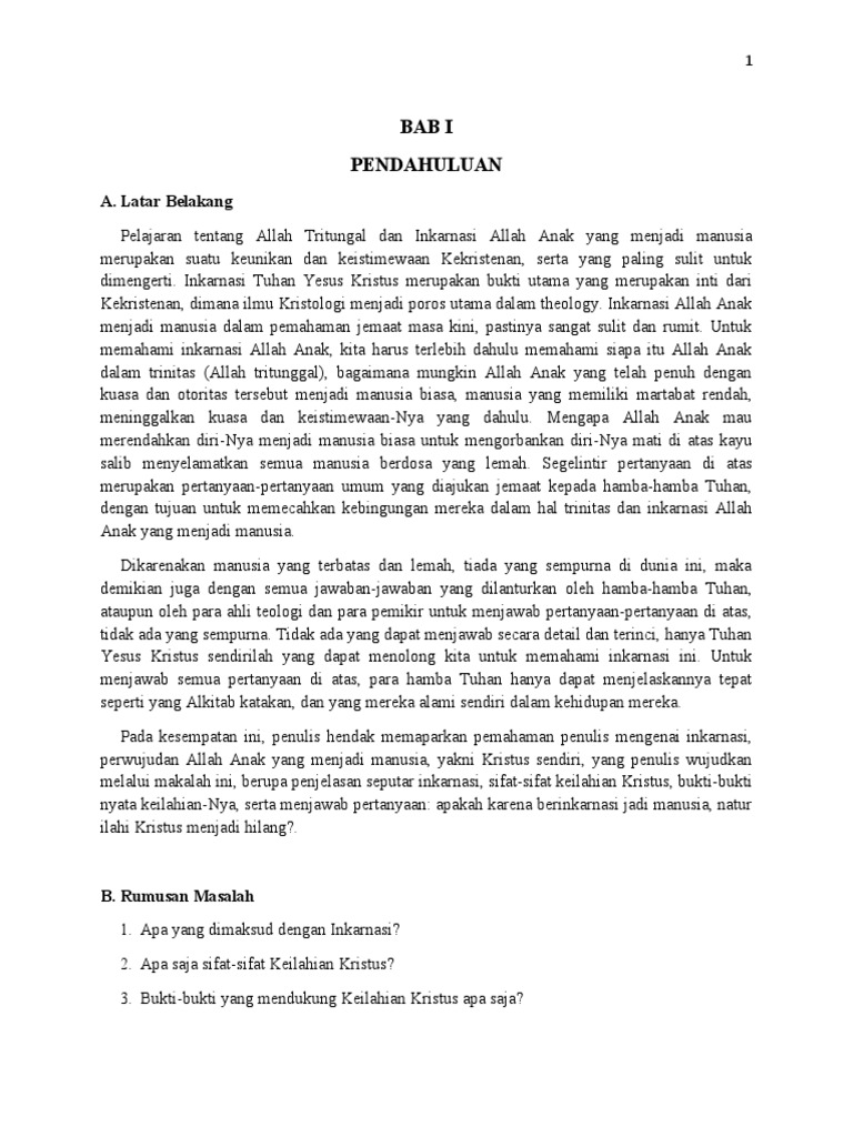 Inkarnasi Yesus Kristus Pdf