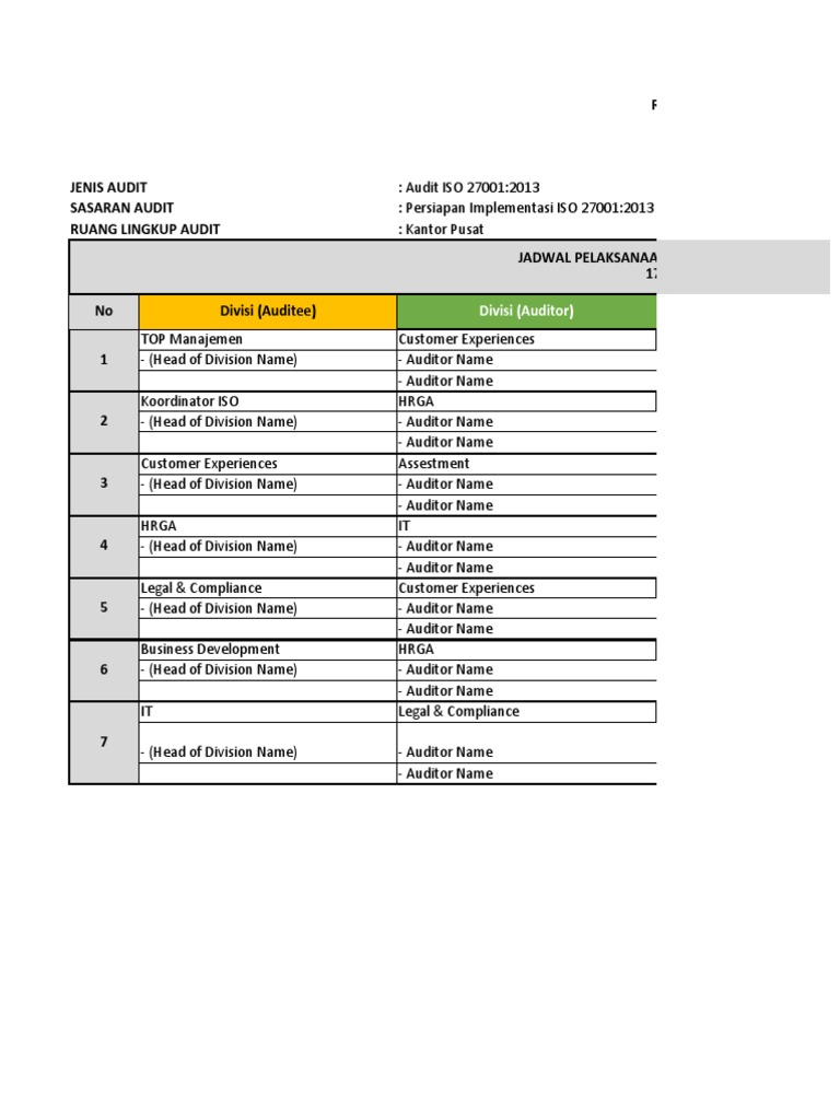Jadwal Internal Audit SMKI | PDF | Audit | Financial Services