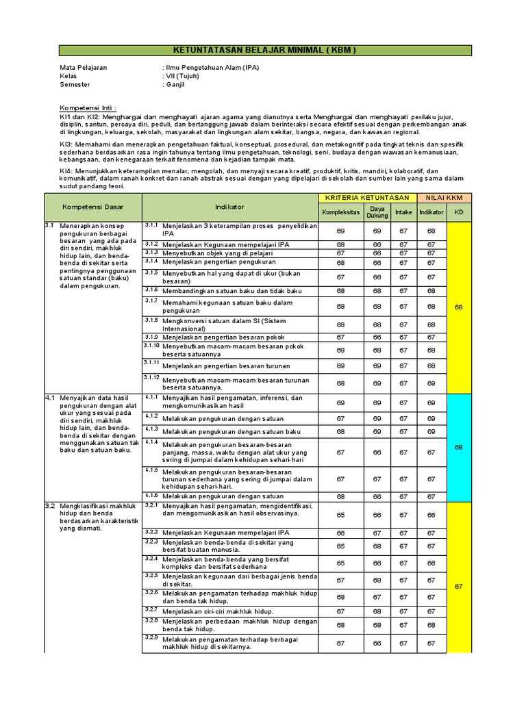 Format KKM Excel | PDF